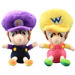 uiuoutoy baby wluigi & baby wario plush 6'' set 2pcs