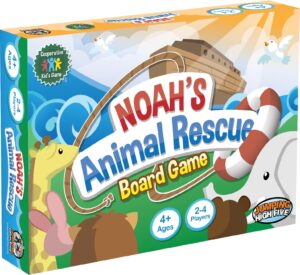 jumping high five noah’s animal rescue! cooperative noah’s ark bible story board game for kids ages 4+, no reading required and easy to learn