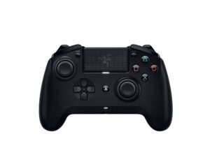 razer rz06-02610100-r3g1 raiju tournament edition wireless and wired gaming controller with mecha tactile action buttons, interchangeable parts and quick control panel, black