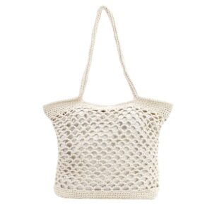 felice ann large cotton woven handbag top-handle bag beach boho bag