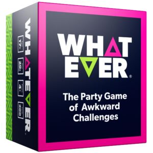 whatever: the party game of awkward challenges – hilarious truth or dare style party game for group game nights, bachelorette parties, and more.