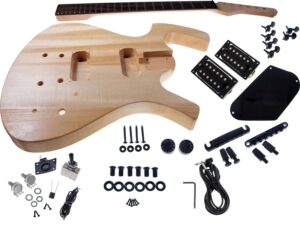 solo fy style diy guitar kit, basswood body, black hardware