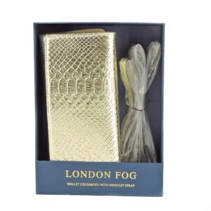 london fog wallet crossbody in gold