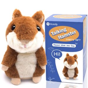 homily talking hamster, repeats what you say plush animal toy electronic hamster mouse for boys, girls & baby gift