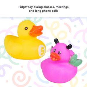 Kicko 2 inches Assorted Rubber Ducks in Bulk - 50 Pack - Ducking Jeeps for Kids - for Sensory Play, Therapheutic Stocking Stuffers, Classroom Prizes,Pinata Filler,Floater Duck Bath Toys Party Favors