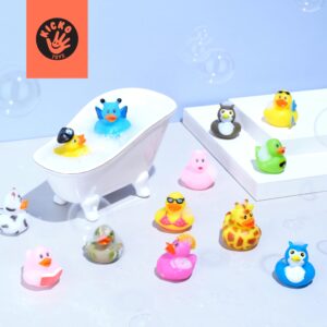 Kicko 2 inches Assorted Rubber Ducks in Bulk - 50 Pack - Ducking Jeeps for Kids - for Sensory Play, Therapheutic Stocking Stuffers, Classroom Prizes,Pinata Filler,Floater Duck Bath Toys Party Favors