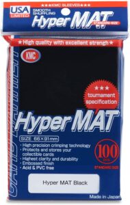 kmc hyper matte black 100-count standard size sleeves pack [usa packaging]