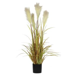 ncyp artificial plants for home decor (35 inches tall) indoor natural large faux potted plants with black planter pot, office floor decorative, fake reed grasses