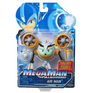 Mega Man Fully Charged – Air Man Articulated Action Figure with Air Man Buster Accessory (to swap onto The Mega Man Figure)! Based on The New Show!