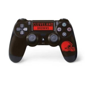 skinit decal gaming skin compatible with ps4 controller - officially licensed nfl cleveland browns brown performance series design