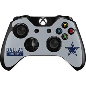 skinit decal gaming skin compatible with xbox one controller - officially licensed nfl dallas cowboys silver performance series design