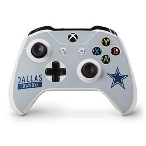 skinit decal gaming skin compatible with xbox one s controller - officially licensed nfl dallas cowboys silver performance series design