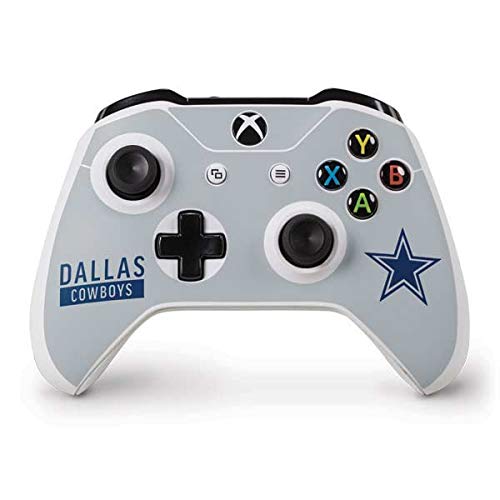 Skinit Decal Gaming Skin Compatible with Xbox One S Controller - Officially Licensed NFL Dallas Cowboys Silver Performance Series Design