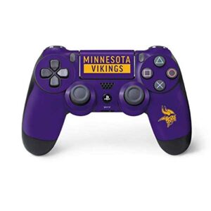 skinit decal gaming skin compatible with ps4 controller - officially licensed nfl minnesota vikings purple performance series design