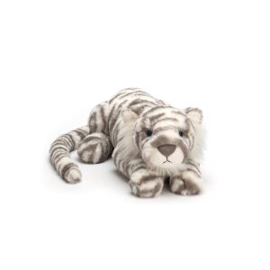 jellycat sacha snow tiger stuffed animal, really big 22.5 inches | big cat plush toy | classic children's gift