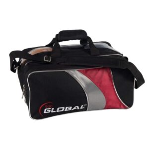 900 global 2-ball travel tote (black/red/silver)