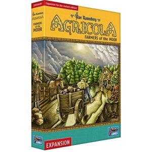 agricola (revised edition) farmers of the moor expansion | strategy game for adults and teens | advanced board game | ages 12+ | 1-4 players | avg. playtime 90 minutes | made by lookout games