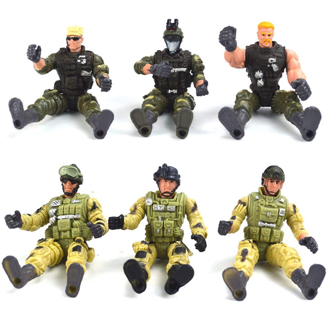 Berry President Army Men, Army Action Figures, 4 Inches Military Action Figures, Army Combat SWAT Soldier Action Figures Toys for 4 5 6 7 8 9 10 Year Old Boys (12 Pcs) (12Soldiers)