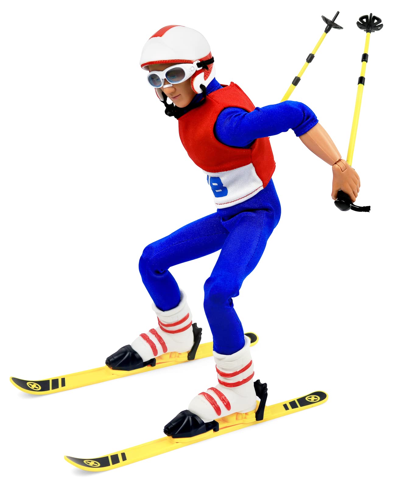 Click N' Play CNP30602 Sports & Adventure Skiing 12"" Action Figure Play Set with Accessories, 12 inches, Brown/A