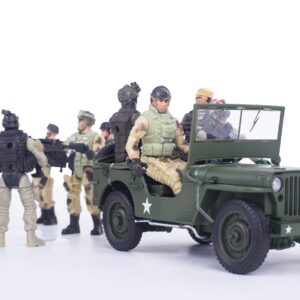 Berry President Army Men, Army Action Figures, 4 Inches Military Action Figures, Army Combat SWAT Soldier Action Figures Toys for 4 5 6 7 8 9 10 Year Old Boys (12 Pcs) (12Soldiers)