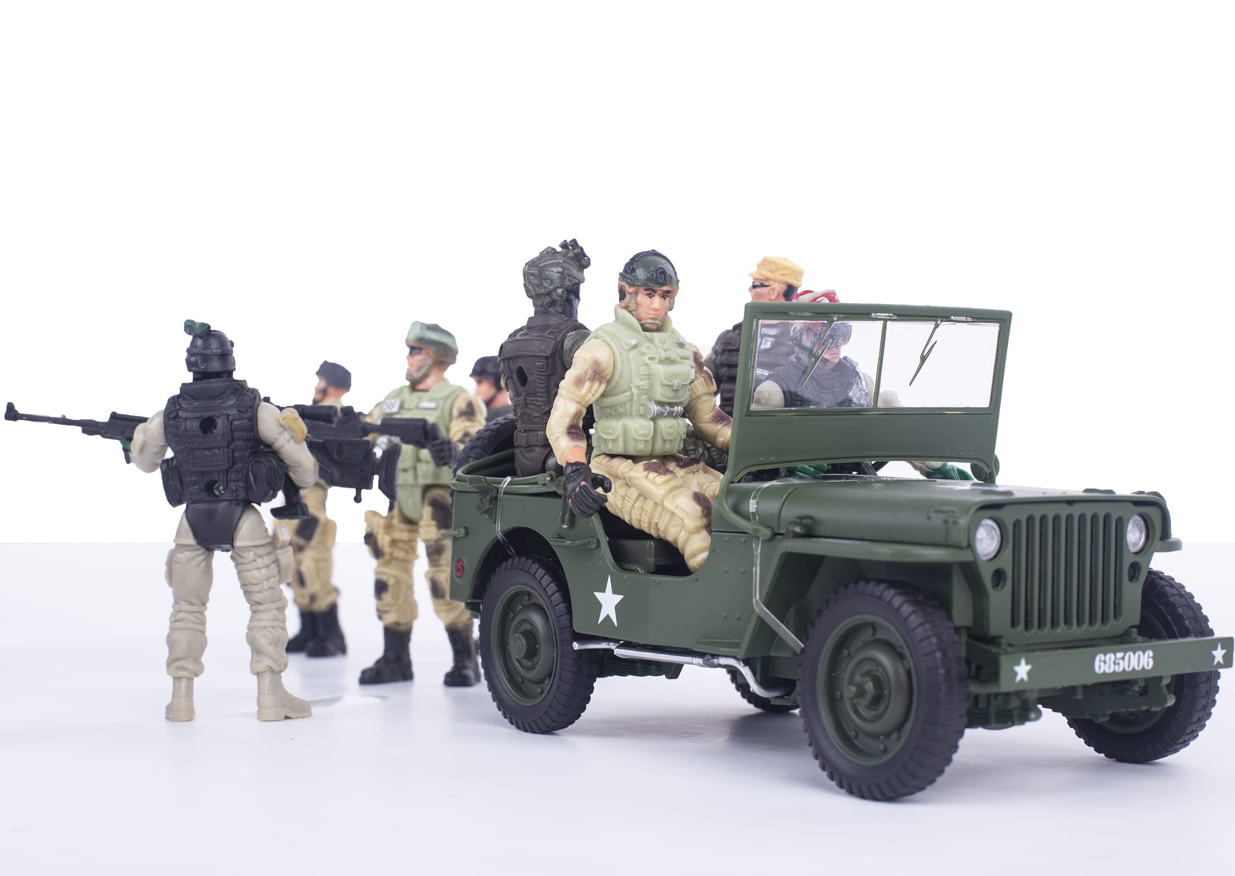 Berry President Army Men, Army Action Figures, 4 Inches Military Action Figures, Army Combat SWAT Soldier Action Figures Toys for 4 5 6 7 8 9 10 Year Old Boys (12 Pcs) (12Soldiers)