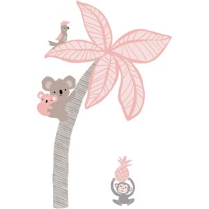 lambs & ivy calypso pink/taupe koala and palm tree nursery wall decals/appliques