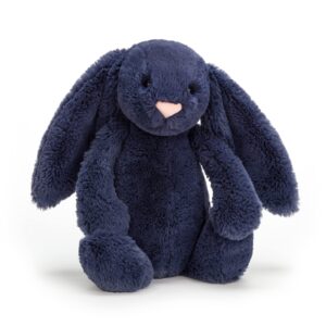 jellycat bashful navy bunny stuffed animal, medium 12 inches | rabbit & bunny plush toy | classic children's gift