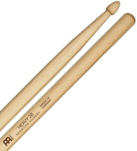 meinl stick & brush drumsticks, heavy 2b-american hickory with acorn shape wood tip-made in germany (sb110)