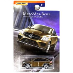 matchbox 2018 mercedes-benz collection - 4 door gle sedan in pearlized brown finish on night-themed art card