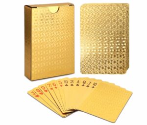 eay gold waterproof playing cards - poker deck for parties and games