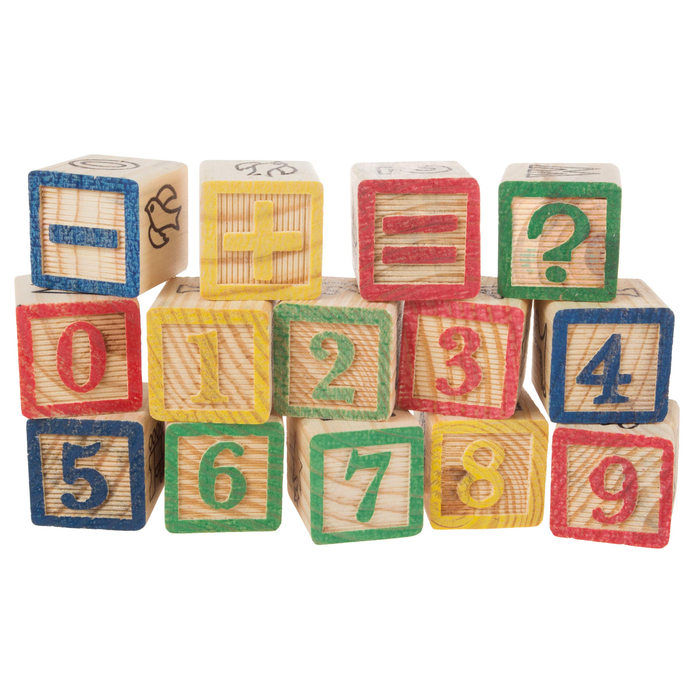 Hey! Play! ABC and 123 Wooden Blocks- Alphabet Letters and Numbers Learning Block Set-Educational STEM Toy for Toddlers and Preschool Age Children