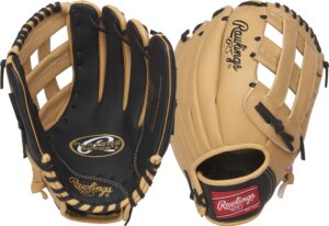 rawlings | players series t-ball & youth baseball glove | right hand throw | 11.5" | camel/black