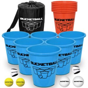 bucketball | beach edition combo pack | ultimate beach, pool, yard, camping, tailgate, bbq, lawn, water, indoor, outdoor game – best gift toy for adults, boys, girls, teens, family