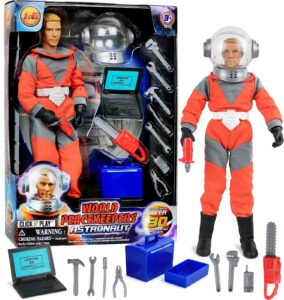 click n' play 12" astronaut action figure space exploration playset with accessories | birthday gift, science kit, nasa inspired space toys for kids toddlers girls and boys