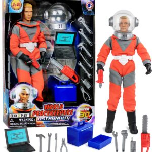 Click N' Play 12" Astronaut Action Figure Space Exploration Playset with Accessories | Birthday Gift, Science Kit, NASA Inspired Space Toys for Kids Toddlers Girls and Boys