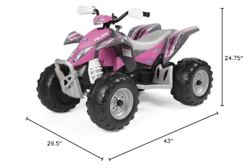 Peg Perego Polaris Outlaw Pink Power 12 Volt Ride on Quad