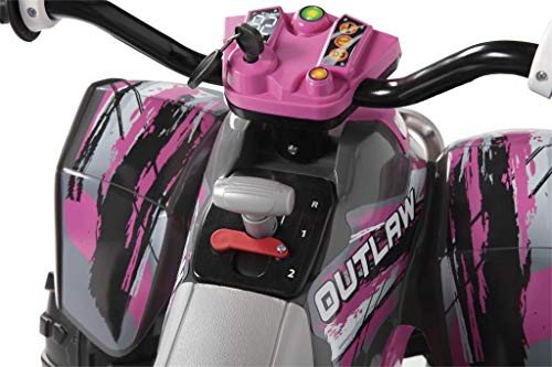 Peg Perego Polaris Outlaw Pink Power 12 Volt Ride on Quad