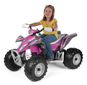 peg perego polaris outlaw pink power 12 volt ride on quad