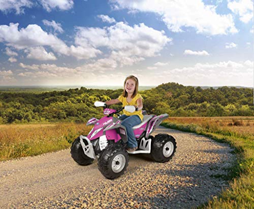 Peg Perego Polaris Outlaw Pink Power 12 Volt Ride on Quad