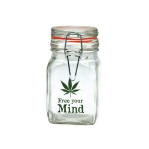 dei garden of weedin jar, 4.5" x 2.5", clear