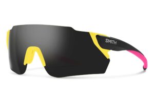 smith optics attack max sunglasses, matte citron / chromapop black / contrast rose flash