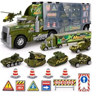 Big Daddy Army Transport Truck Military Toy Truck with Lights and Sound Emergency Quick Release Effect