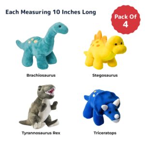 PREXTEX Plush Dinosaurs 8 Pack 5 inches Long - Thoughtful Gift for Kids - Stuffed Animal Assortment - Lovely Set for Kids