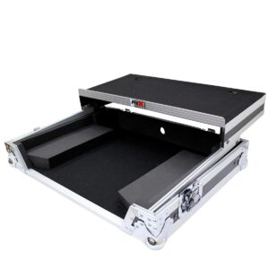 prox xs-ddjsr2lt led ata flight case for pioneer ddj-sr2 dj controller with laptop shelf and led