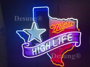 desung 24"x20" texas millers high life neon sign light hd vivid printing tech handmade man cave beer bar pub lamp vd02