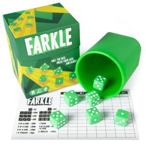 brybelly farkle: the family dice game | fun dice game for game nights | 1 cup & dice | 2-8 player game