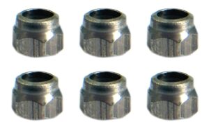 professional fingerboard lock nuts, nylon insert, stainless steel, silver (pack of 6) - teak tuning