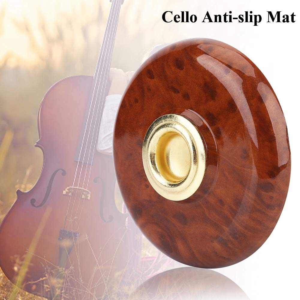 Cello Floor Holder,Support Violoncelle,Antideslizante Cello Endpin Stopper Holder Cello Endpin Anchor Soporte Cello Hole Plastic + Metal Holder Floor Protector Violoncello Instrument(Brown)