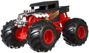 hot wheels monster trucks bone shaker die-cast 1:24 scale vehicle with giant wheels for kids age 3 to 8 years old great gift toy trucks large scales