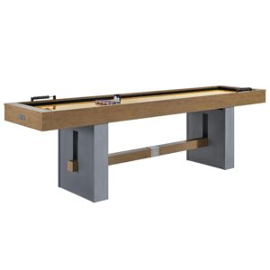 barrington billiards 9' urban shuffleboard table with scratch-resistant playfield and 8 puck set